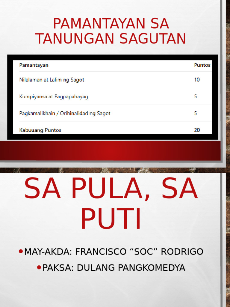 Sa Pula Sa Puti Lesson (Autosaved) | PDF