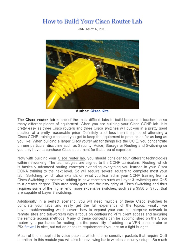 Build a Cisco CCNP Router Lab Guide | PDF | Cisco Certifications ...