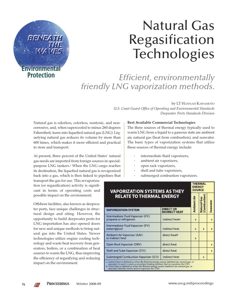 Efficient LNG Regasification Methods | PDF | Liquefied Natural Gas ...