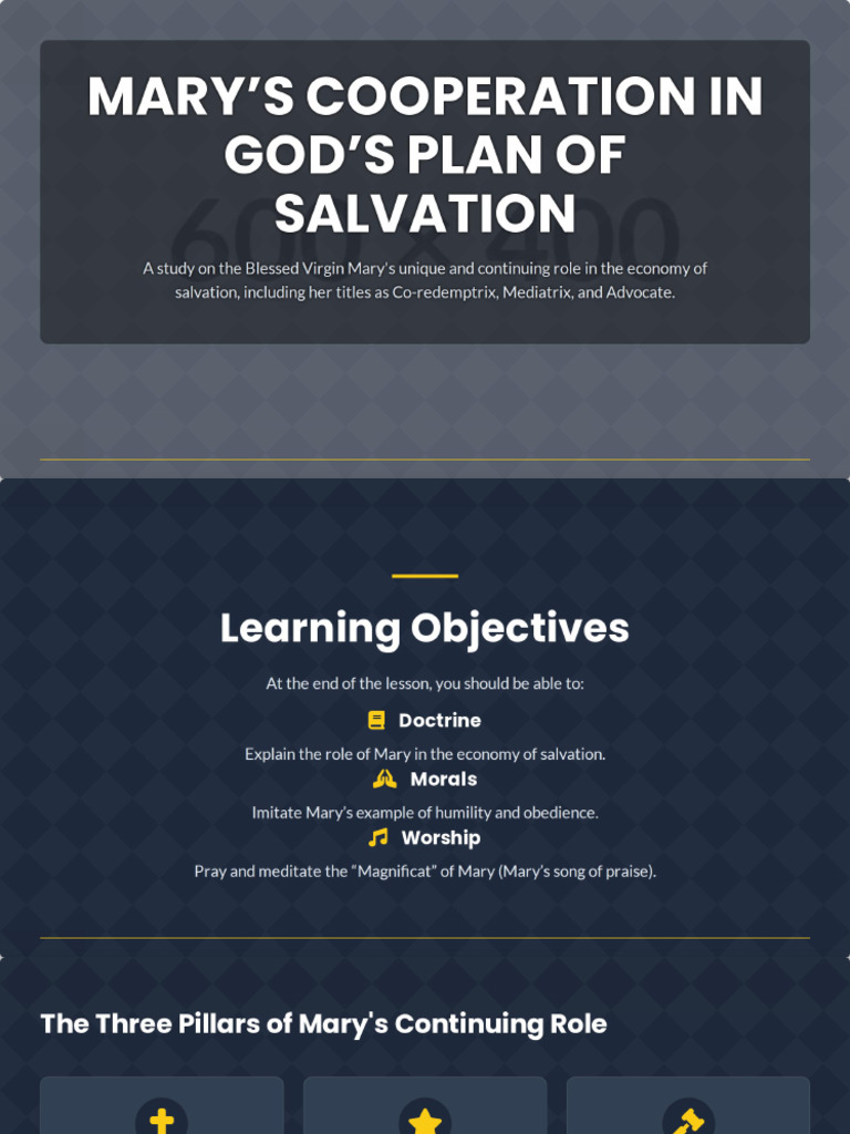 Mary's Cooperation in God's Plan of Salvation - Update | PDF