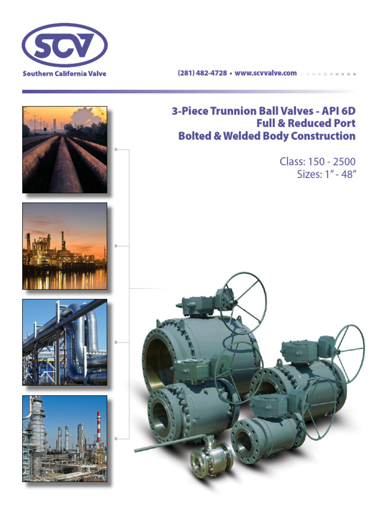 SCV TrunnionBallValveBrochure 6D Ebrochure | PDF | Valve | Materials