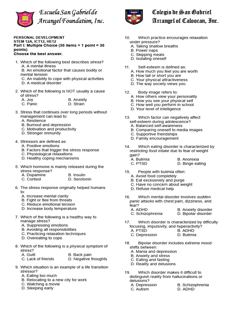 Midterm Perdev | PDF | Mental Disorder | Stress (Biology)