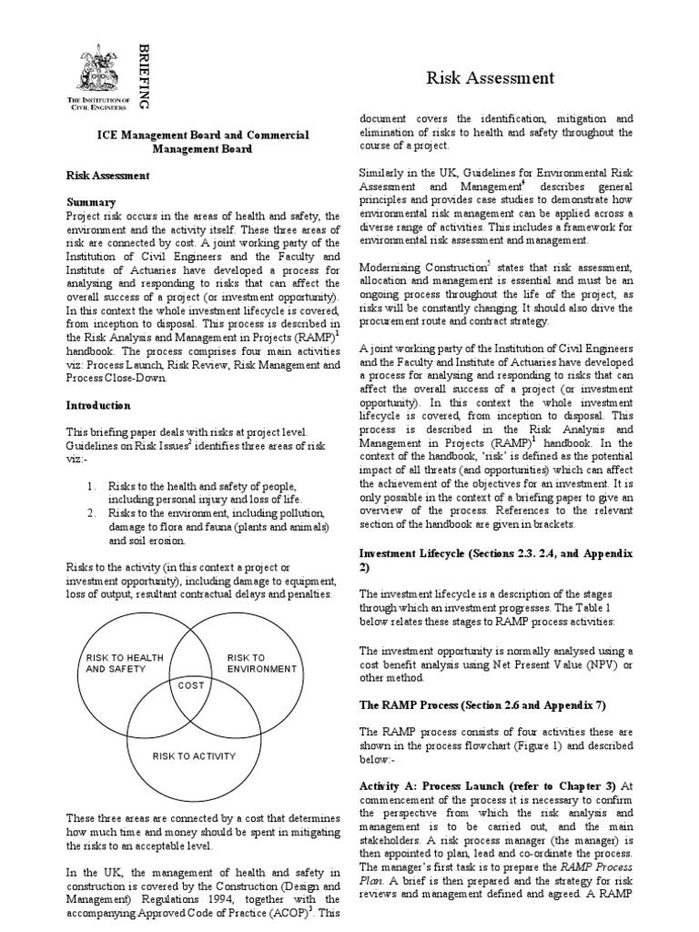 Risk Assessment: ICE Management Board and Commercial Management Board ...