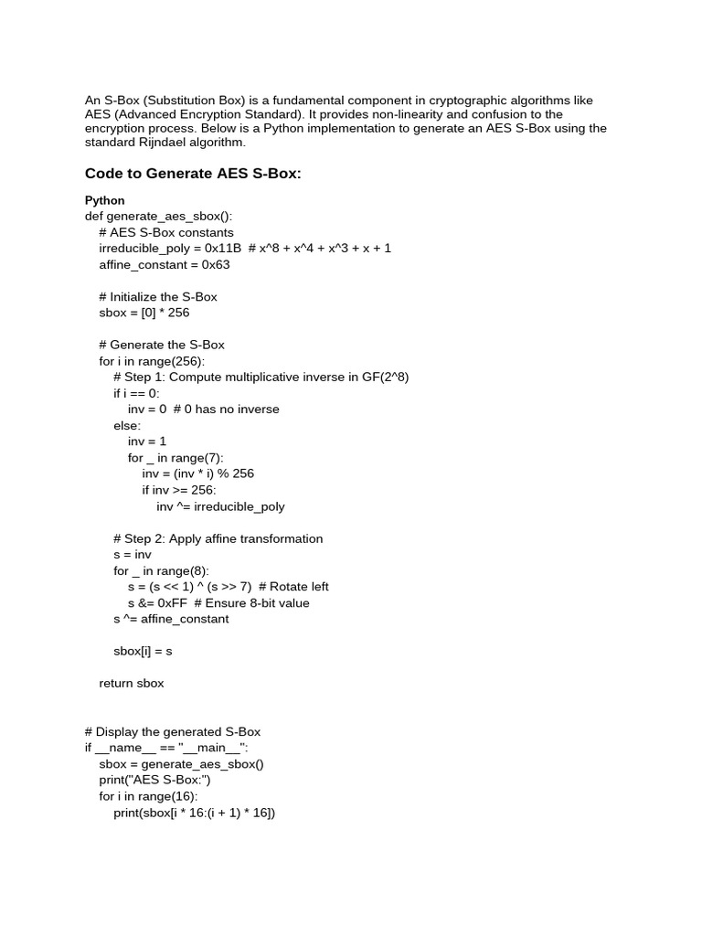 S-Box Trong AES | PDF
