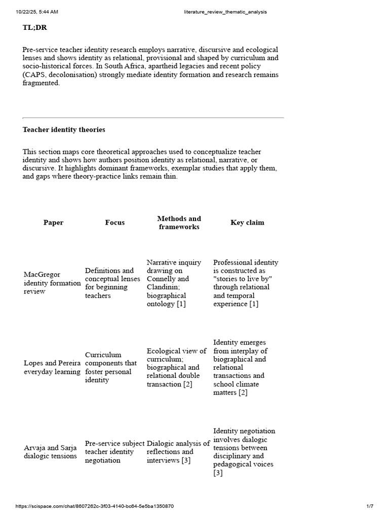 Constructing Teacher Identity | PDF | Curriculum | Narrative