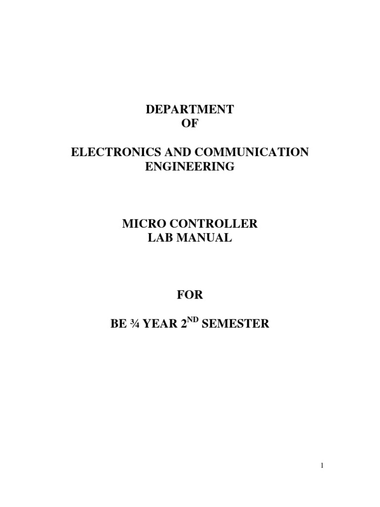 Micro Controller Lab Manual | PDF | Binary Coded Decimal | Microcontroller