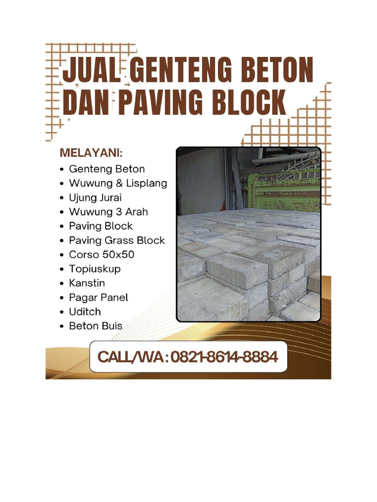 Paving Block Jalan yang Mudah Dirawat dan Tidak Mudah Rusak | PDF