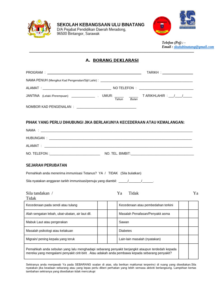 Borang Deklarasi | PDF