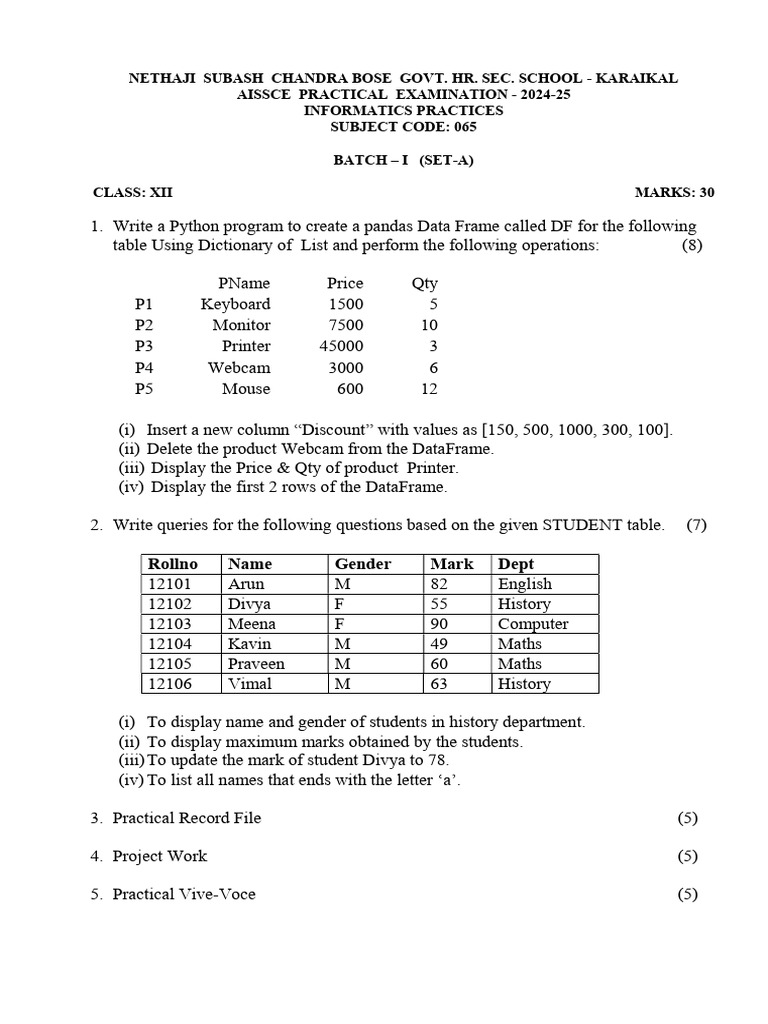 NSCB Prac QP 2024 25 | PDF | Computing | Computer Science