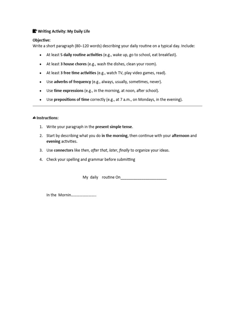 ? Writing Activity | PDF