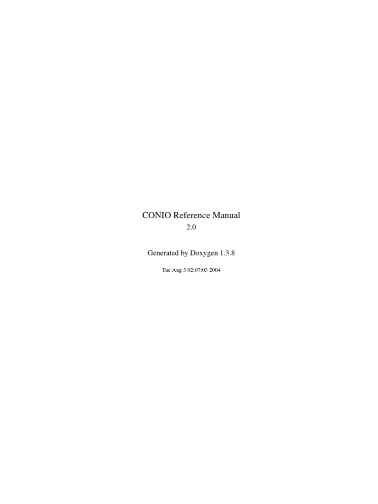 CONIO Reference Manual: Tue Aug 3 02:07:03 2004 | PDF | Teaching ...