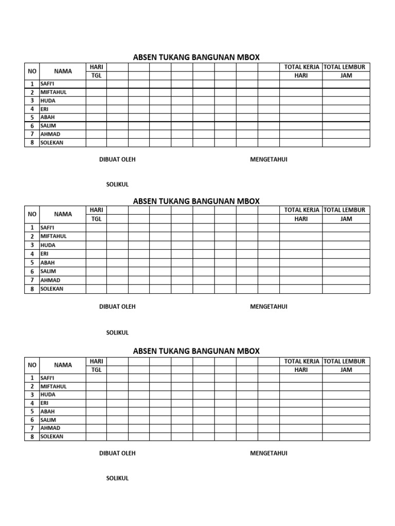 absen tukan mbox | PDF