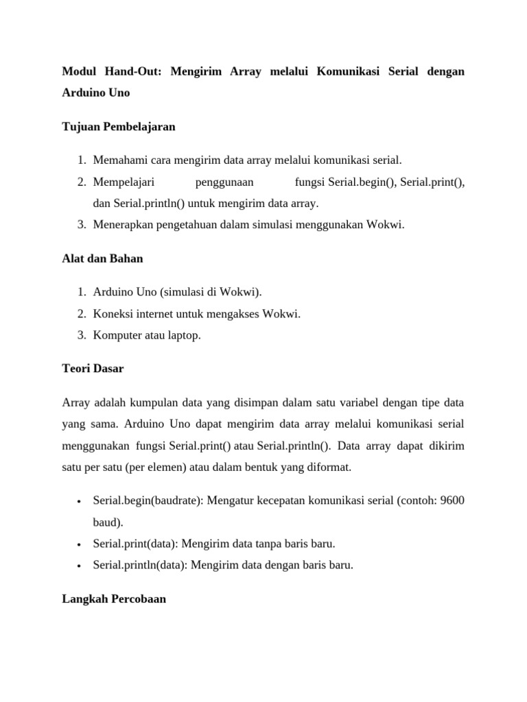 Modul Hand Mengirim Array Melalui Komunikasi Serial Dengan Arduino Uno ...