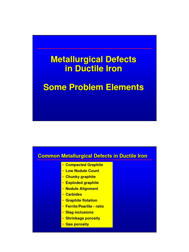 Defects in Ductile Iron | Iron | Magnesium
