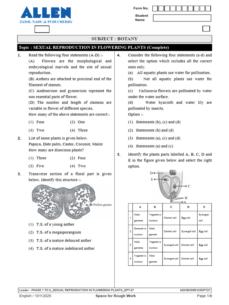 SC Sexual Reproduction Dpt-27 | PDF | Seed | Flowers