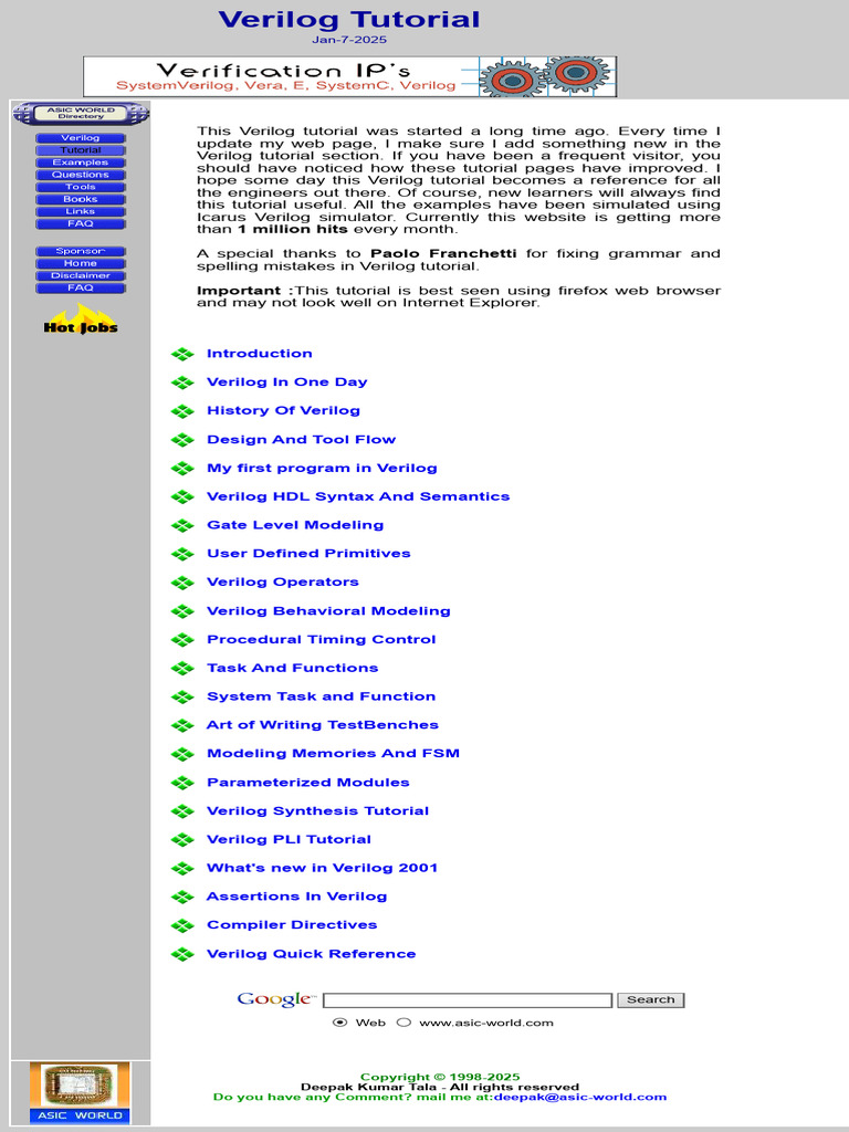 Verilog Tutorial | PDF