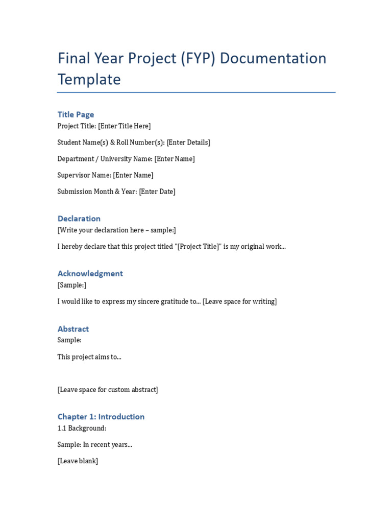 FYP Documentation Template | PDF