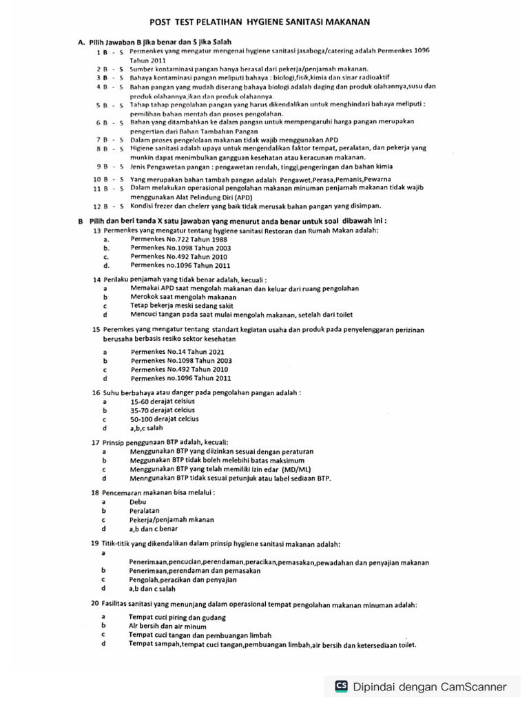 Soal PrePost Test | PDF