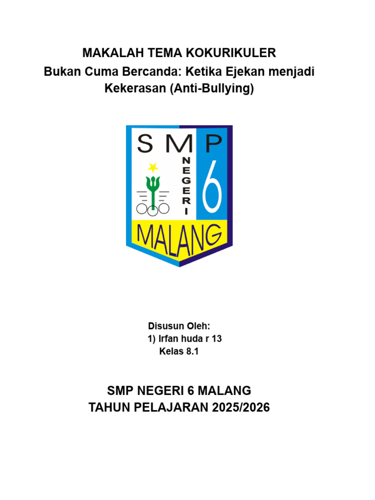 Makalah Bukan Cuma Bercanda - Ketika Ejekan Menjadi Kekerasan (Anti ...