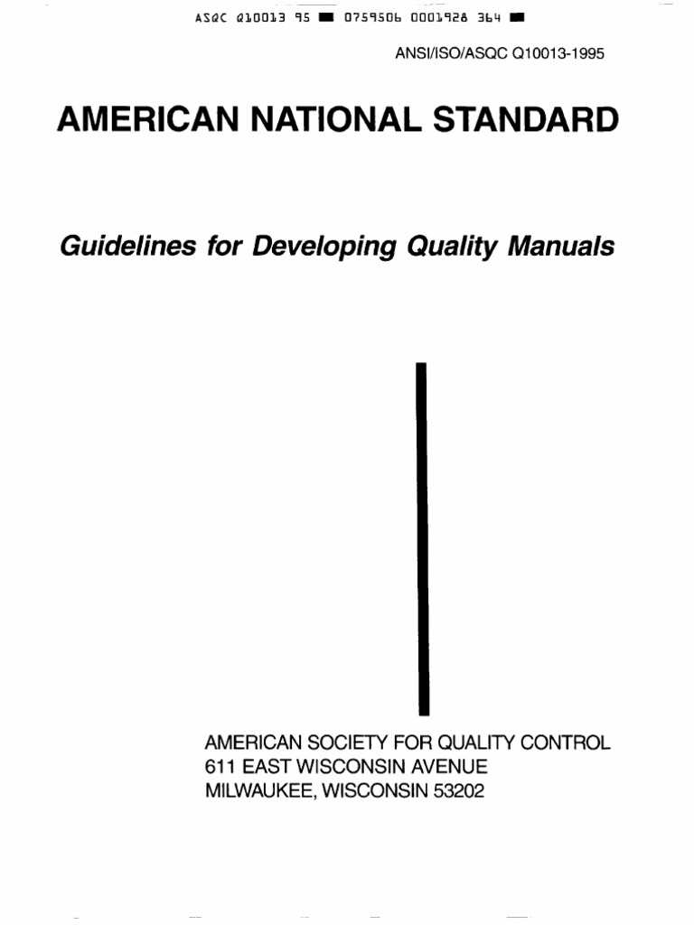 Guidelines for Quality Manual Development | PDF | International ...
