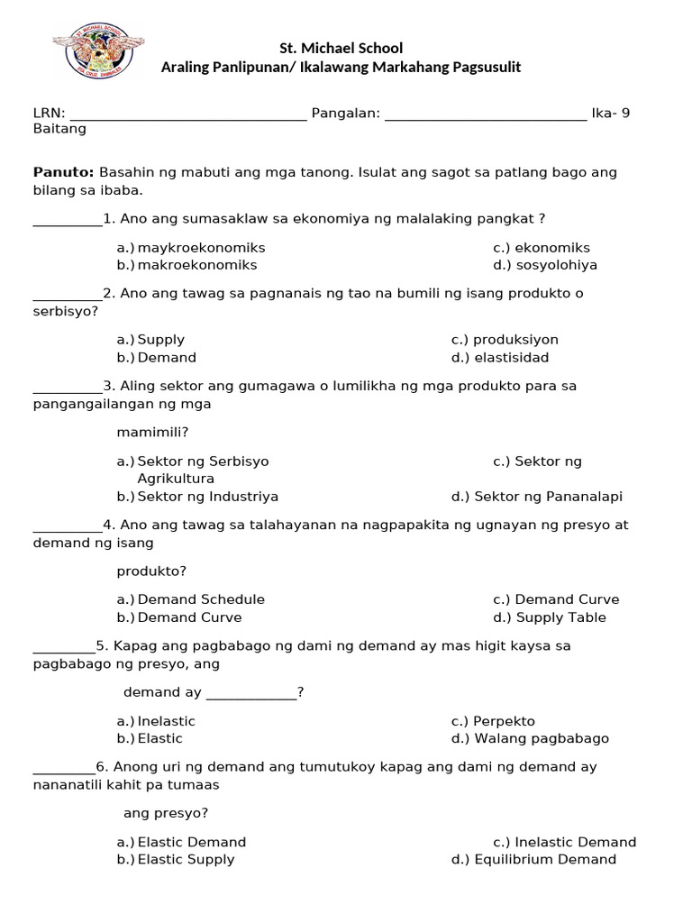 AP 9 - Q2 - Exam | PDF