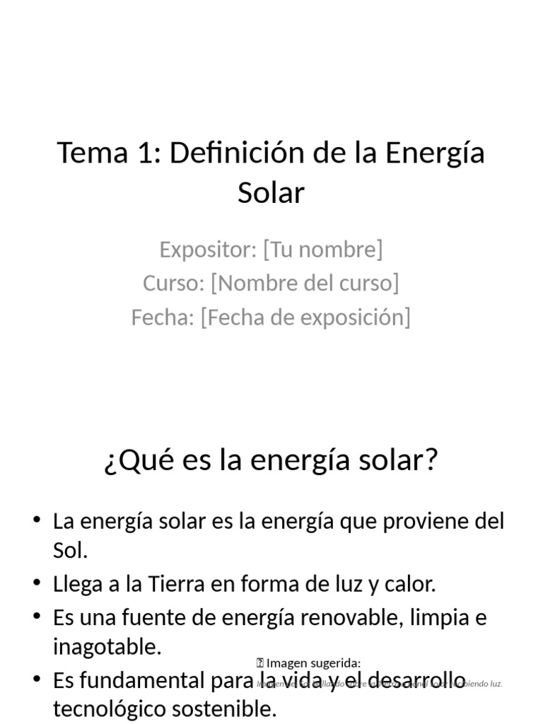 Energia Solar Definicion Presentacion | PDF | Energía solar | Dom