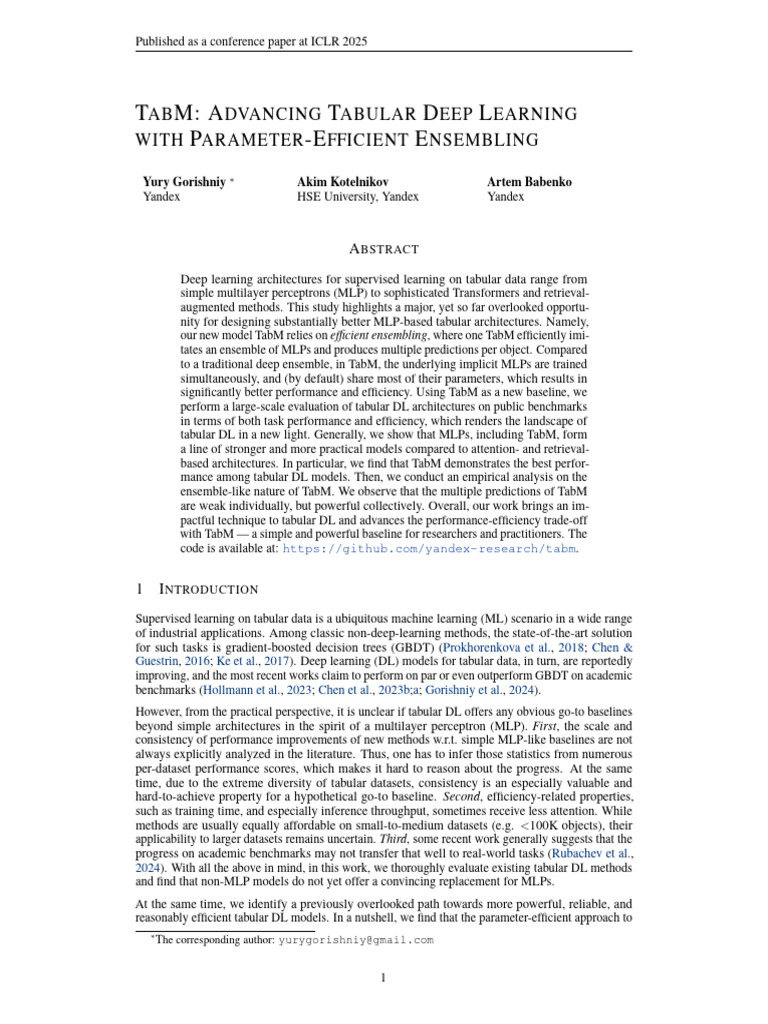 Tabm | PDF | Deep Learning | Applied Mathematics