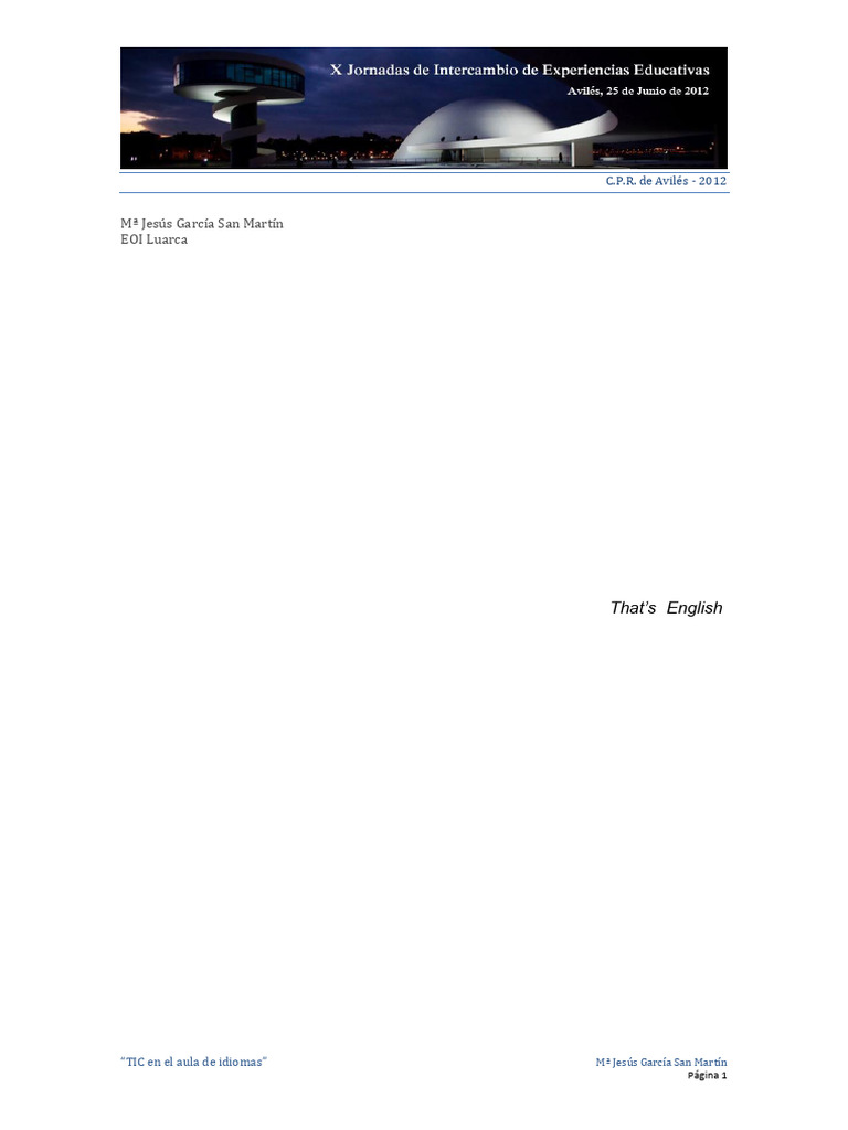 Ingles y Tics | PDF | Salón de clases | Blog