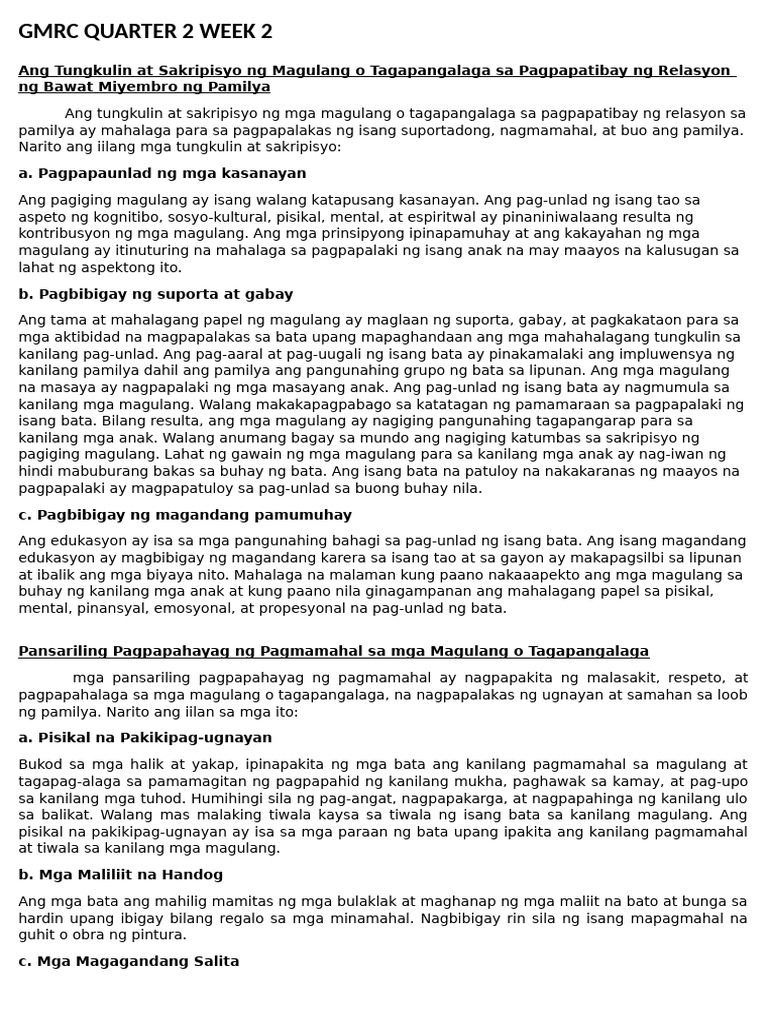 GMRC WK 2 | PDF