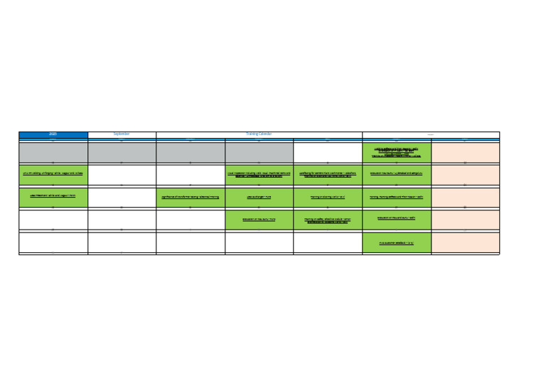 Training Calendar September 2025 | PDF | Industrial Processes ...