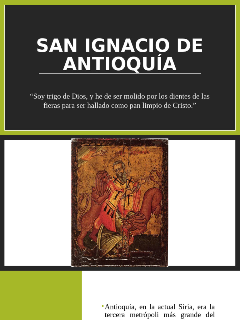 San Ignacio de Antioquía | PDF | eucaristía | Cristo (título)