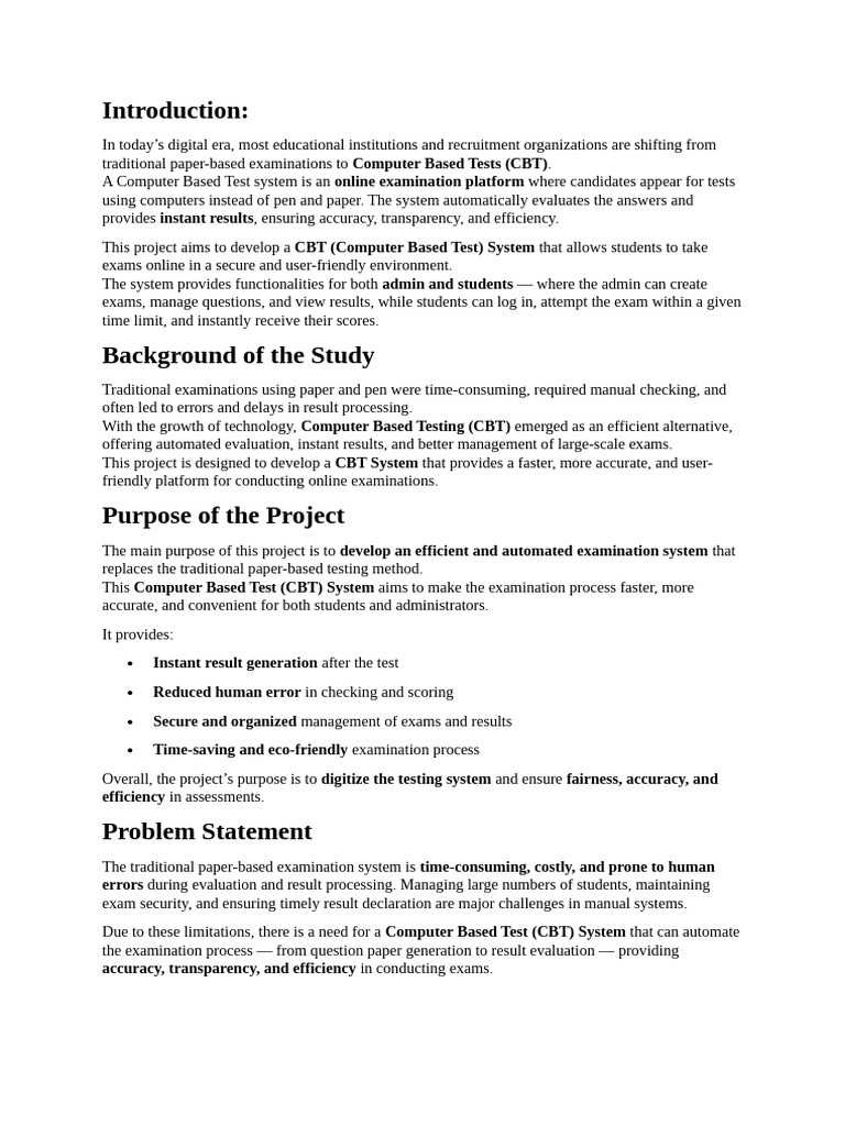 PROJECT-Online Assessment System | PDF | Software Testing | Databases