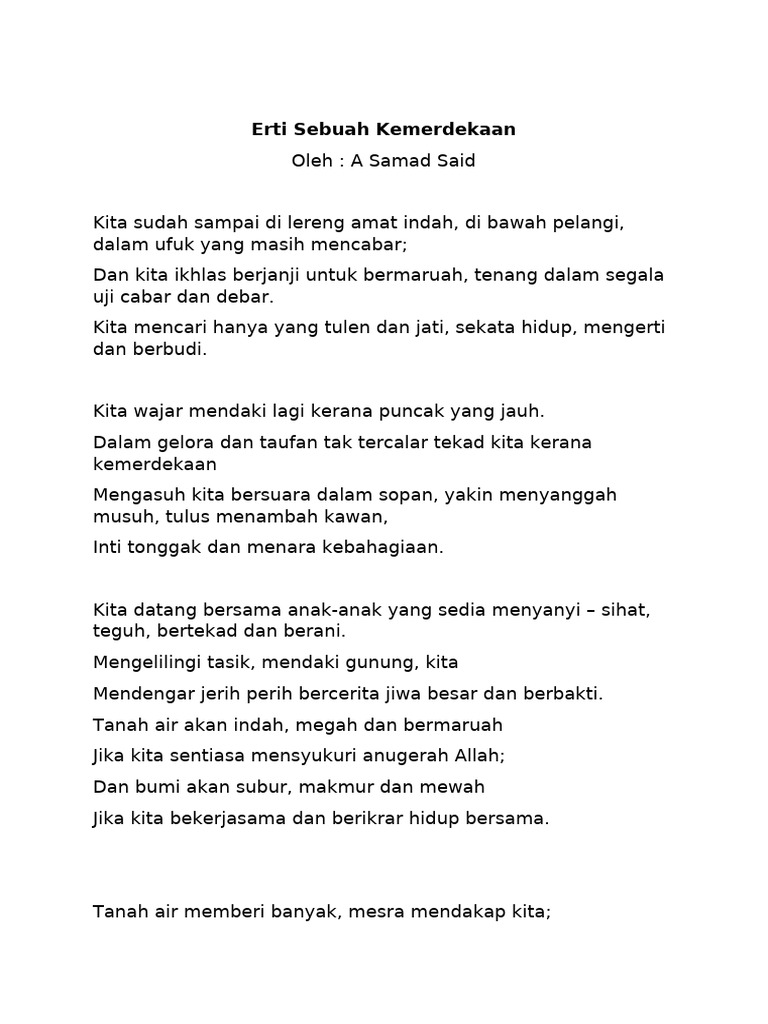 Erti Sebuah Kemerdekaan | PDF