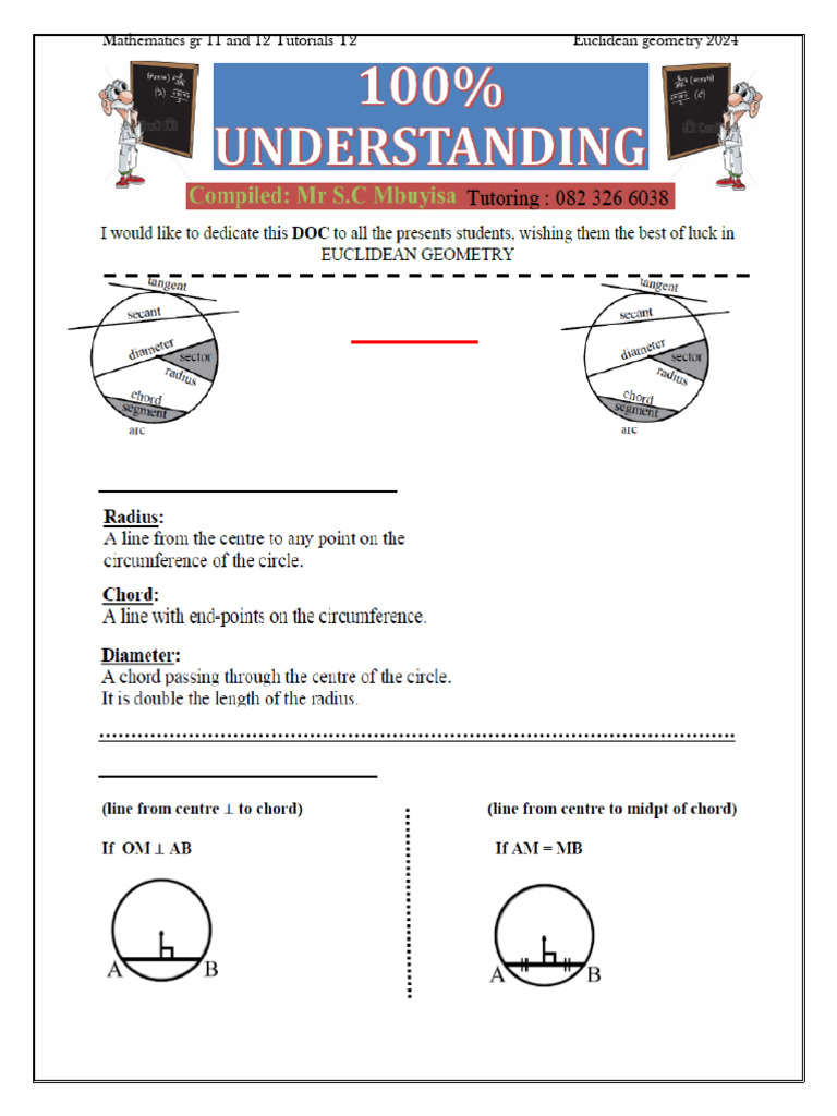 GR 11 and 12 Euclidean Geometry Chord Theorem - 070055 | PDF | Perpendicular | Circle
