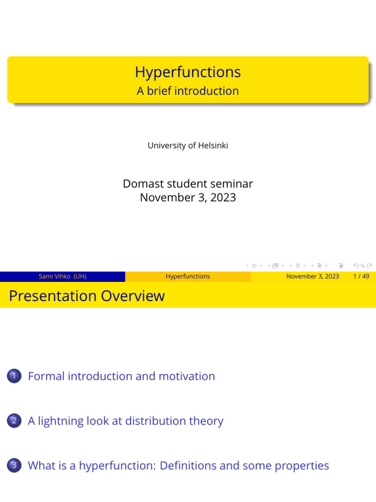 Hyper Functions | PDF | Distribution (Mathematics) | Generalized Function