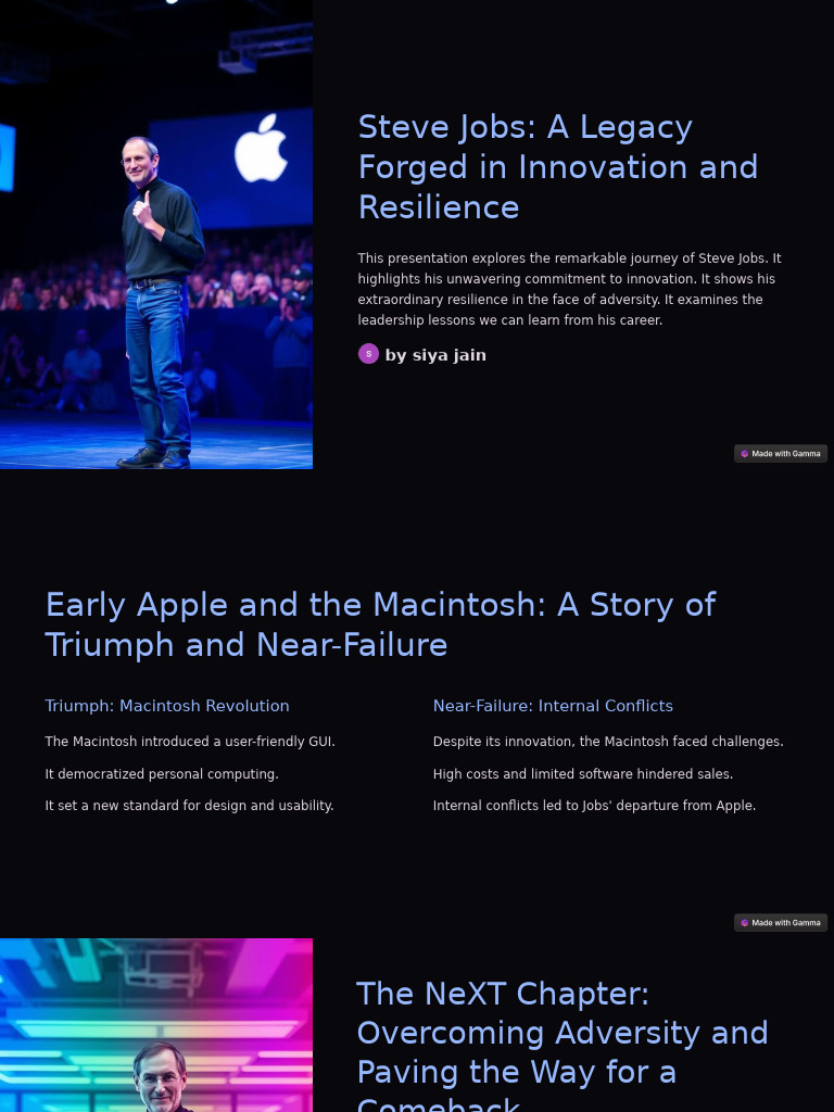 Steve Jobs A Legacy Forged in Innovation and Resilience | PDF