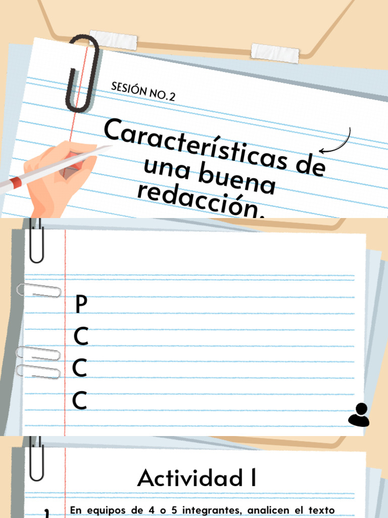 Sesión 2 y 3 - Características de Una Buena Redacción. | PDF | Oración ...