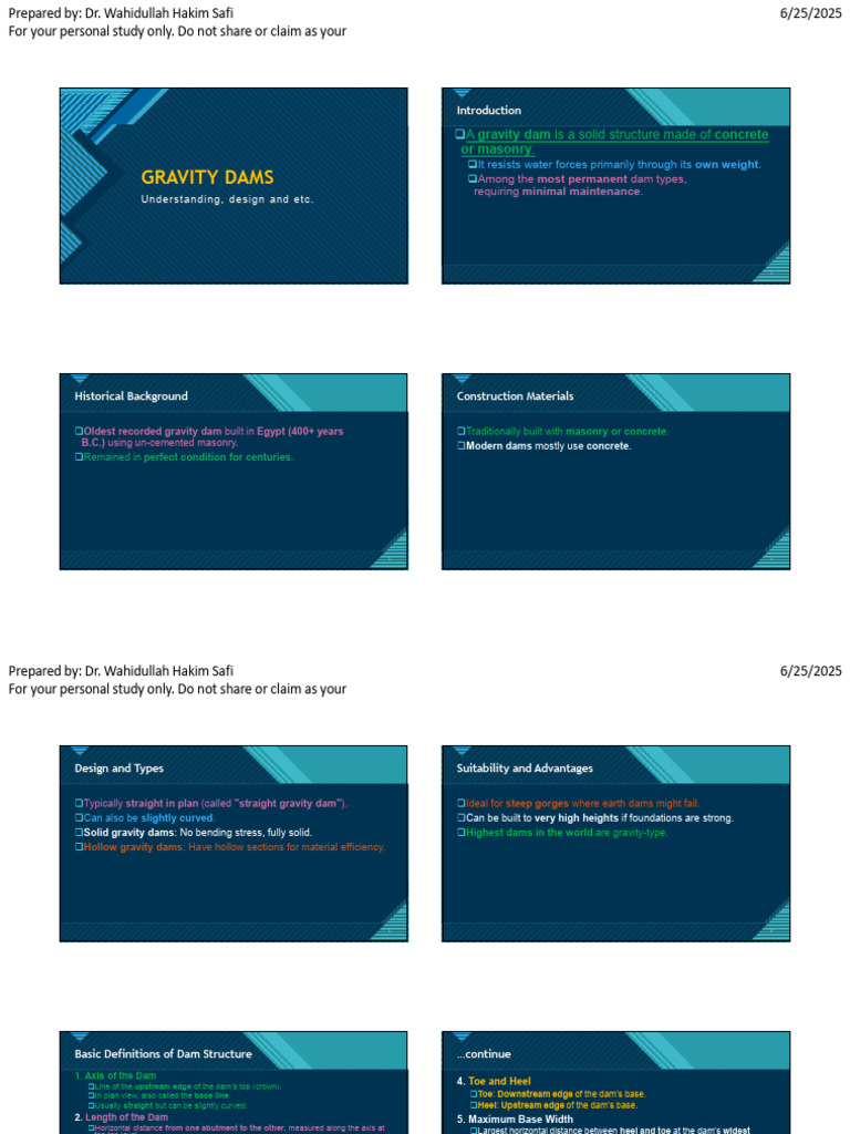 Gravity Dams: Design and Analysis Guide | PDF | Dam | Stress (Mechanics)