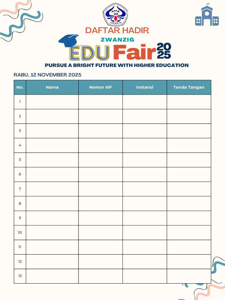 Daftar Hadir Edufair 2025 | PDF