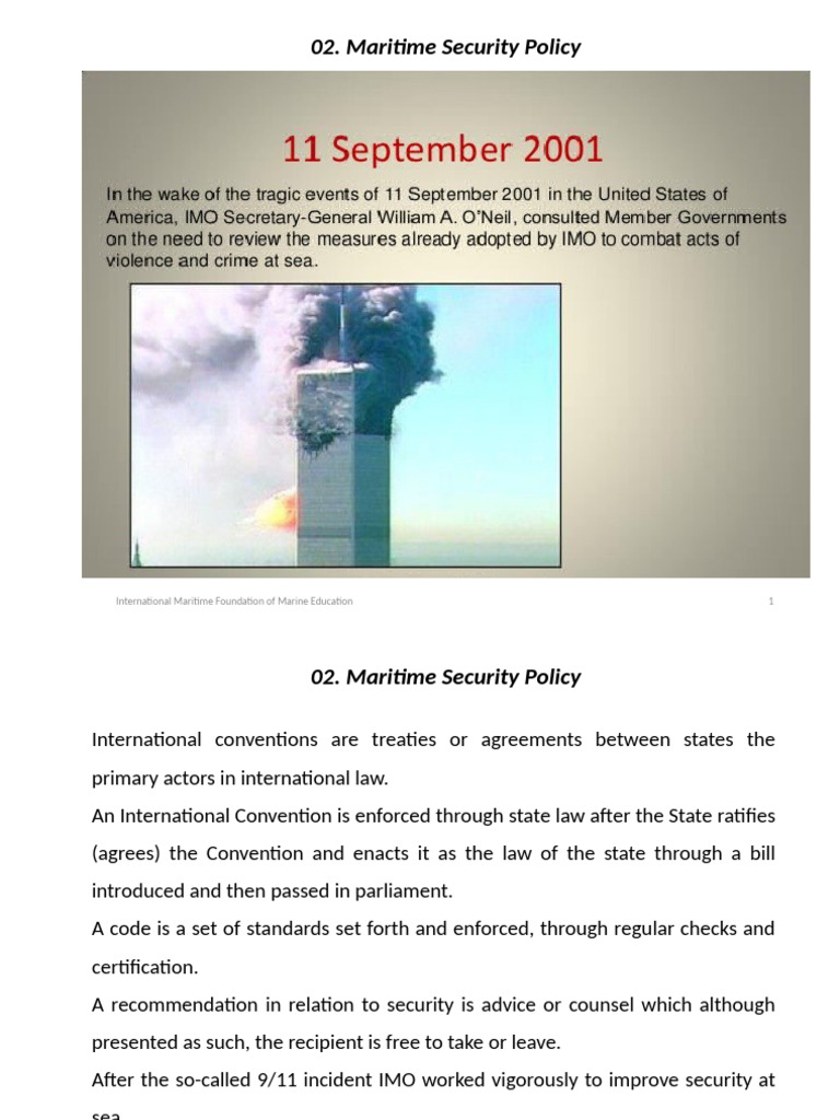 Maritime Security Policy Overview | PDF | Water Transport | Shipping