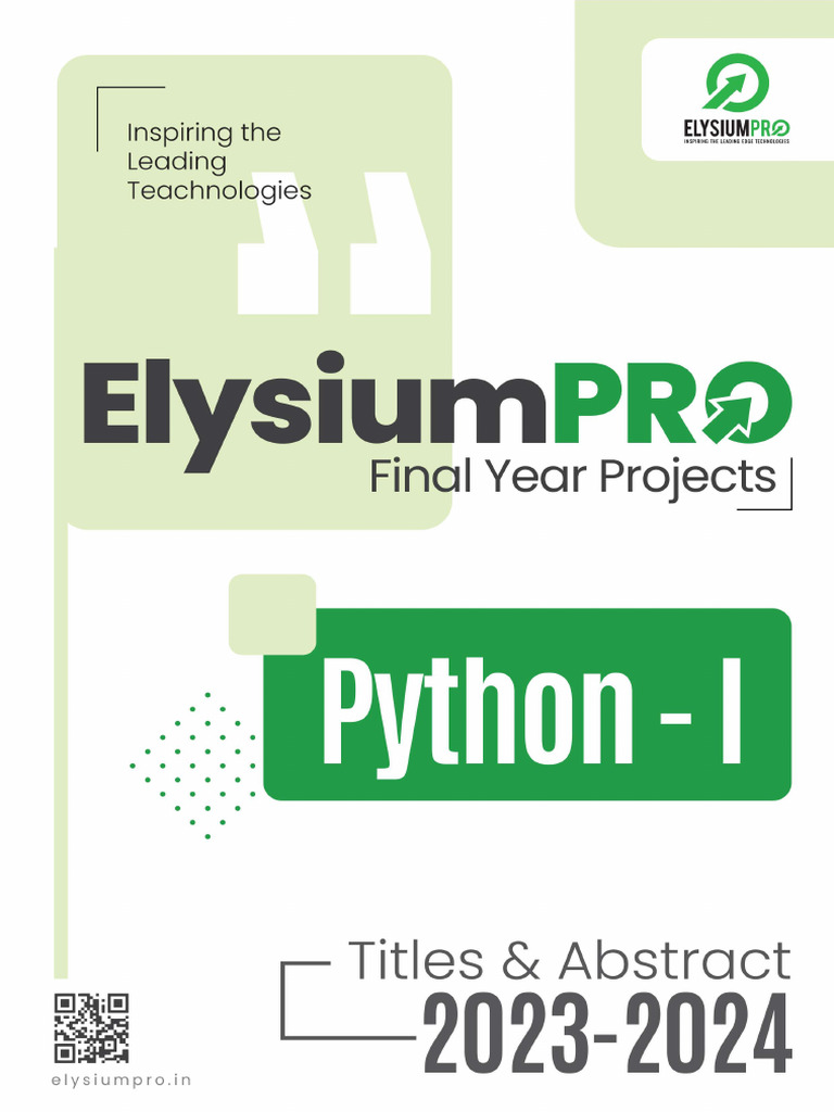 FInal Year Project Titles With Abstracts 2023 2024 Python 001 | PDF