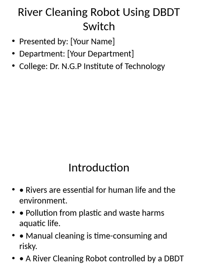 River Cleaning Robot DBDT Switch | PDF