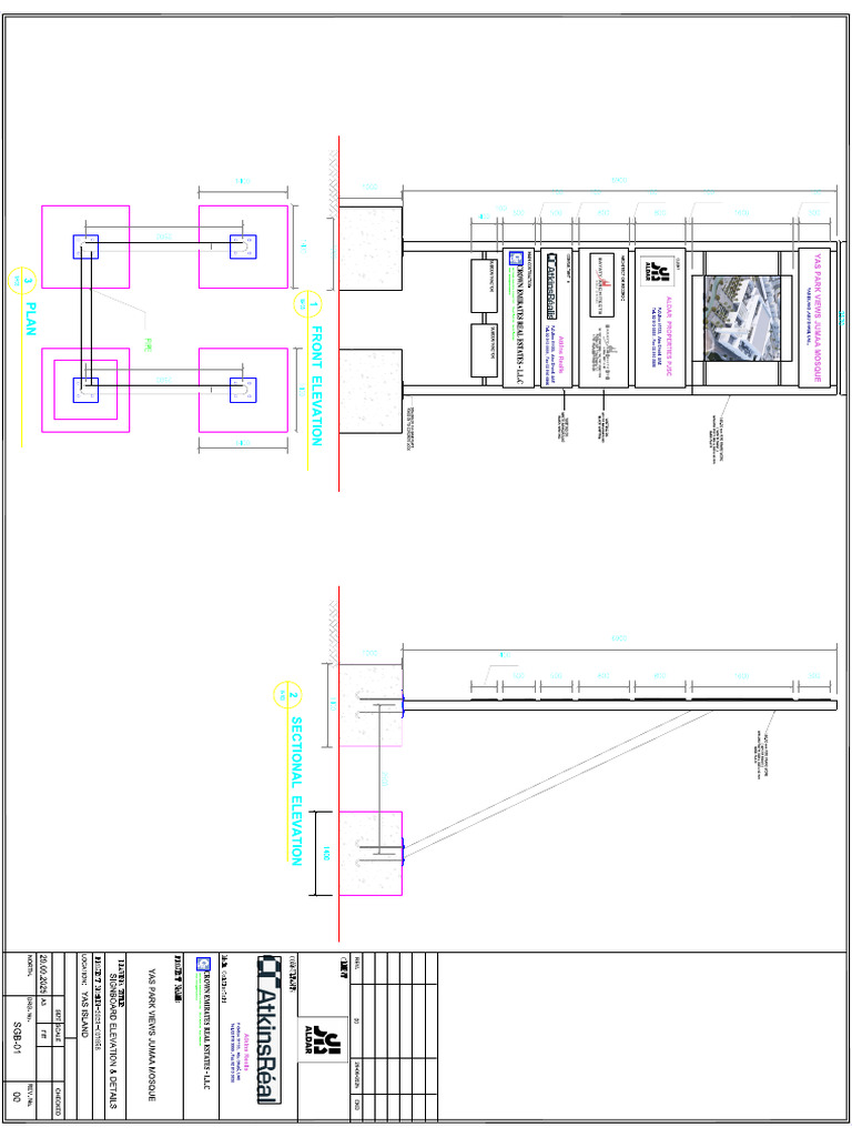 Sign Bord Elevation & Details | PDF