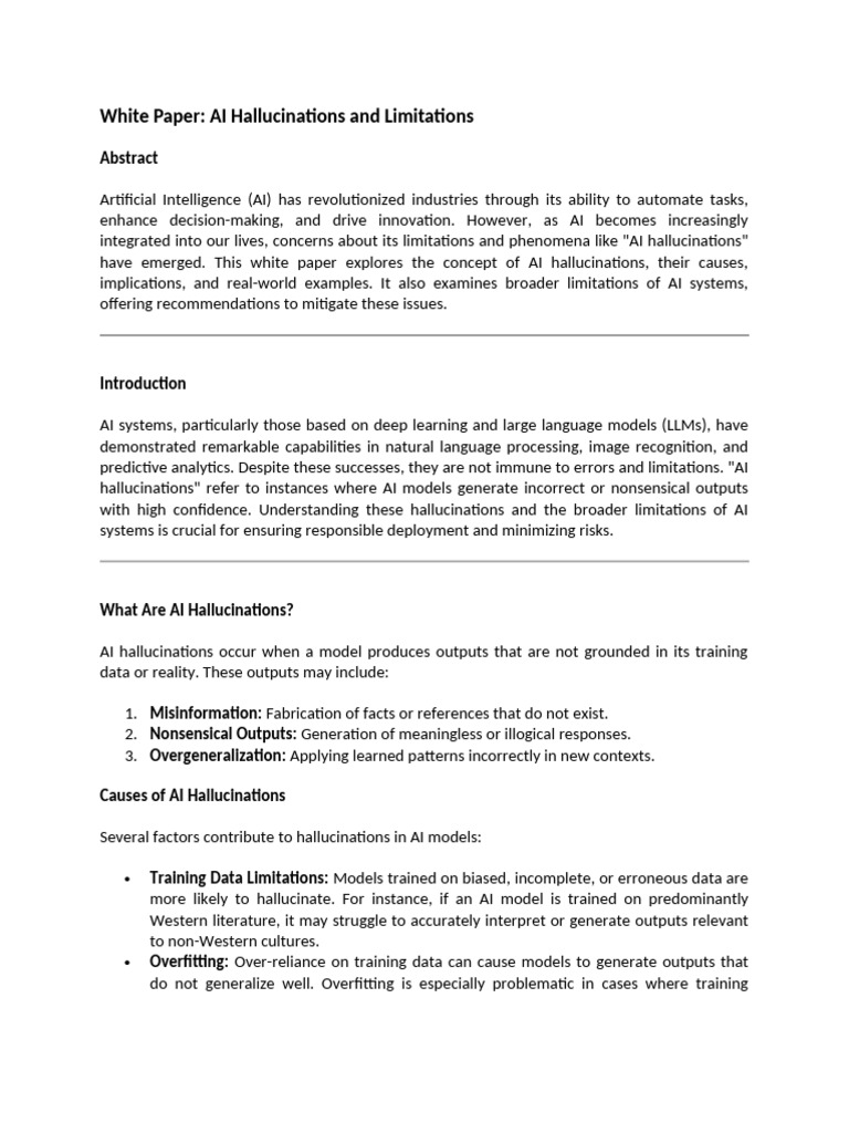Understanding AI Hallucinations and Risks | PDF | Artificial ...