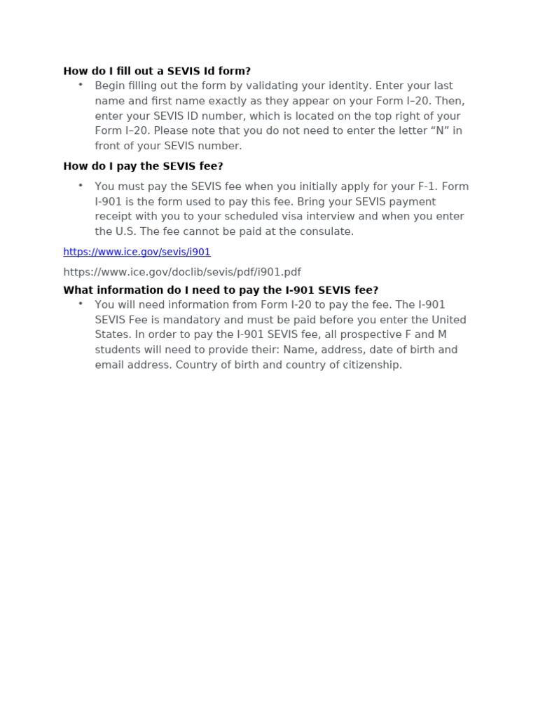 After Receiving Your I-20 Next Steps - SEVIS | PDF