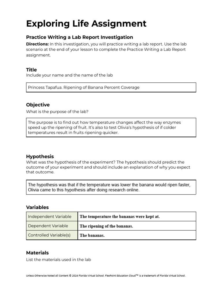 Practice Writing A Lab Report | PDF | Experiment | Hypothesis