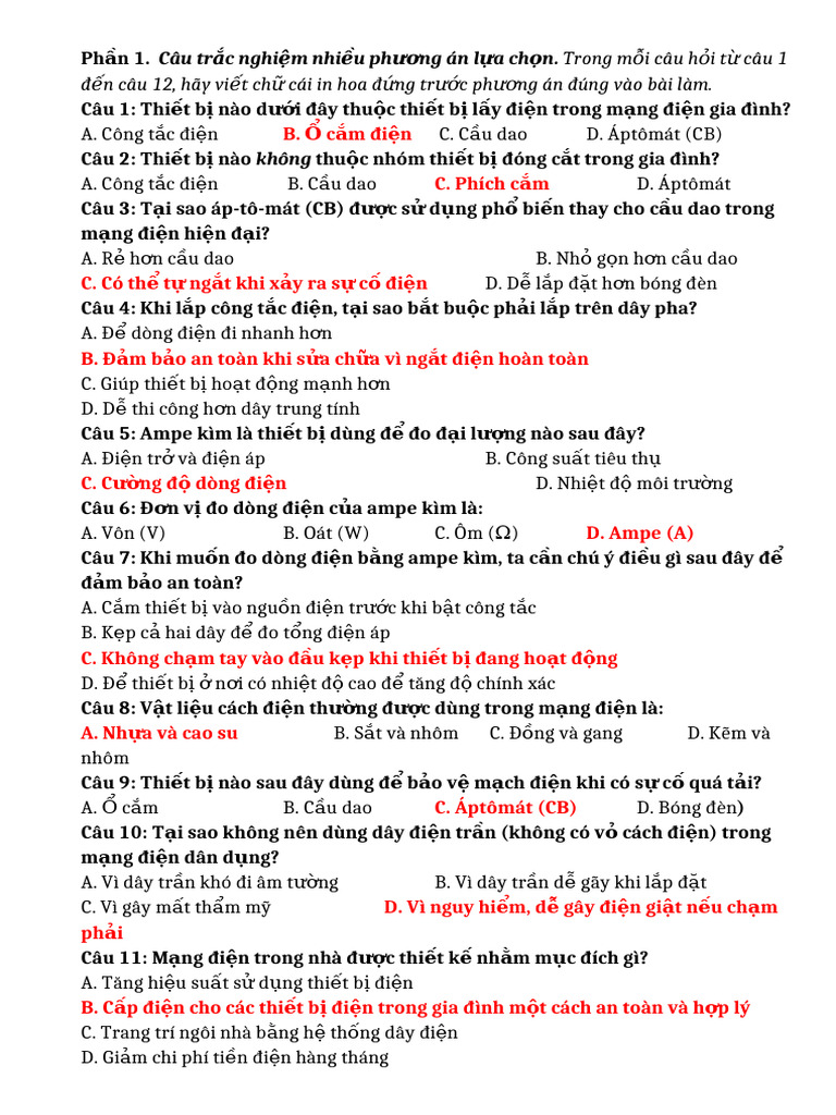 Ôn tập CN 9 | PDF