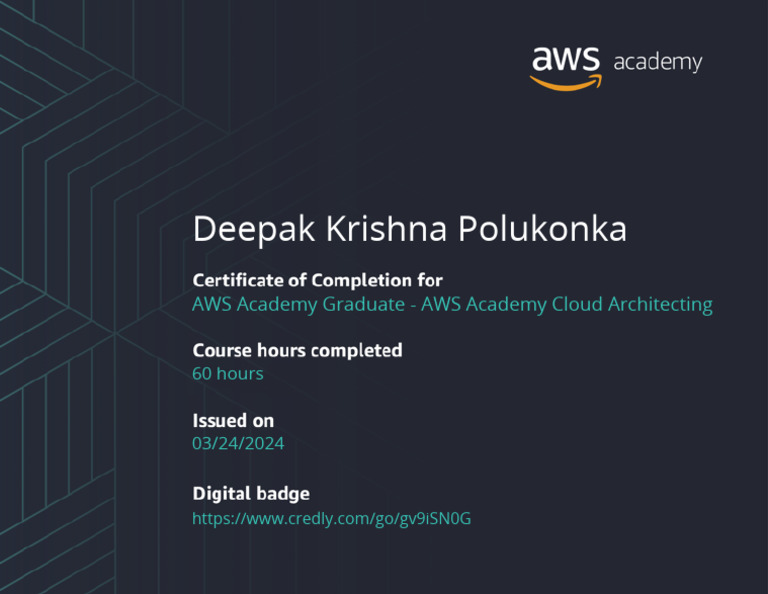 AWS Academy Graduate AWS Academy Cloud Architecting Badge20240503-8 ...