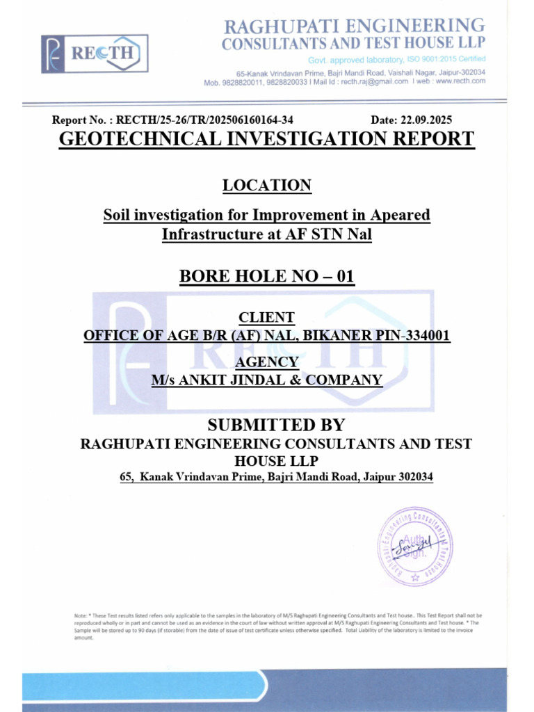 Soil Investigation Report | PDF | Soil | Geotechnical Engineering