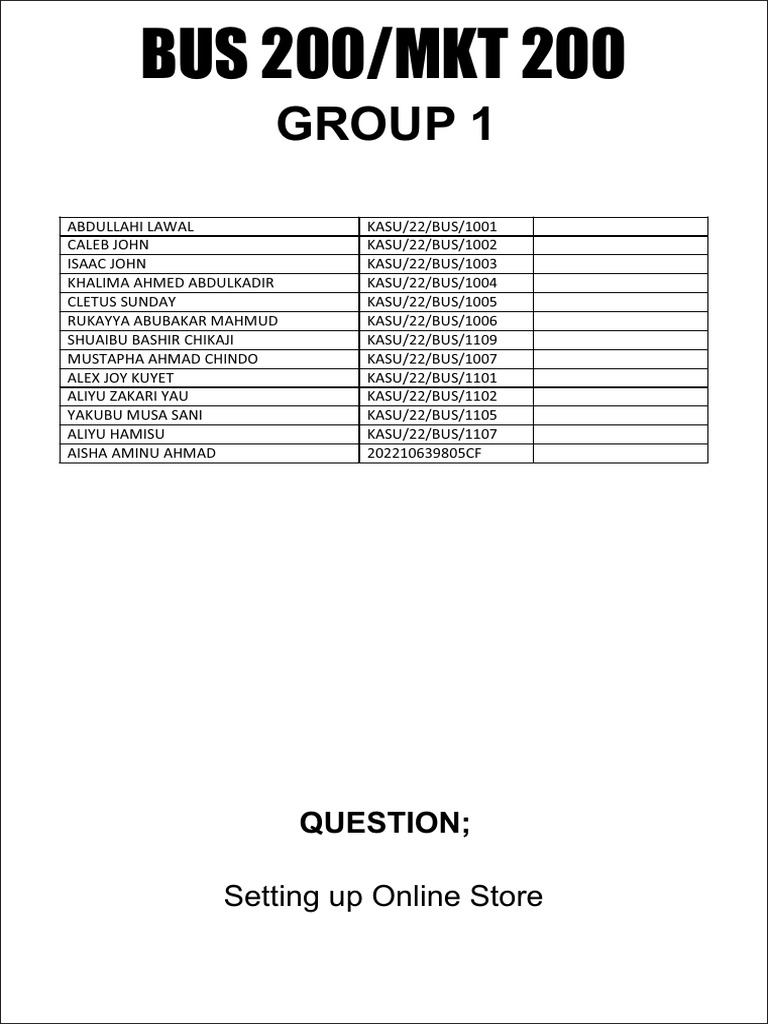Bus 200 & MKT 200 Presentation | PDF